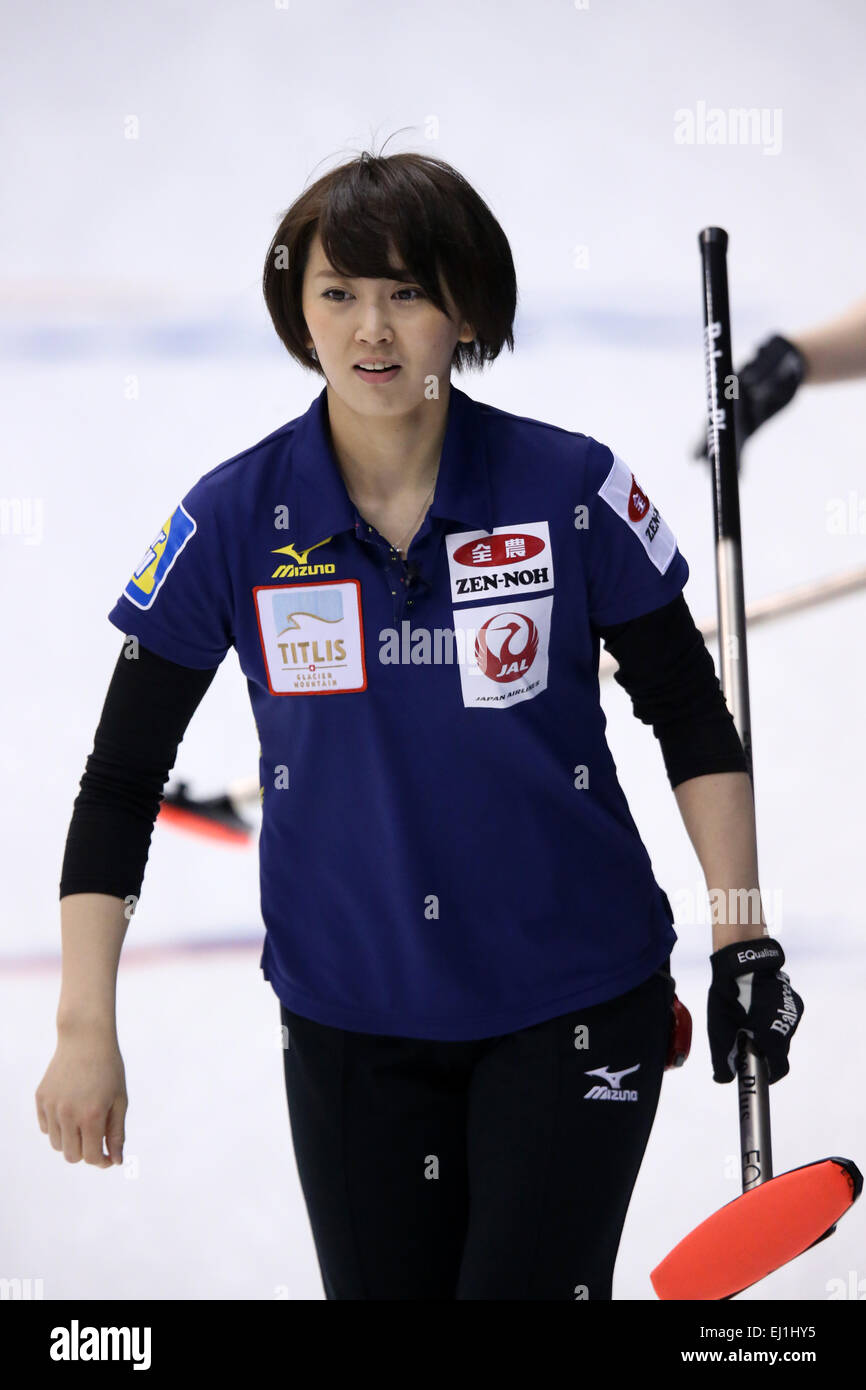 Sapporo, Hokkaido, Japan. 19th Mar, 2015. Sayaka Yoshimura (JPN) Curling : World Women's Curling ...