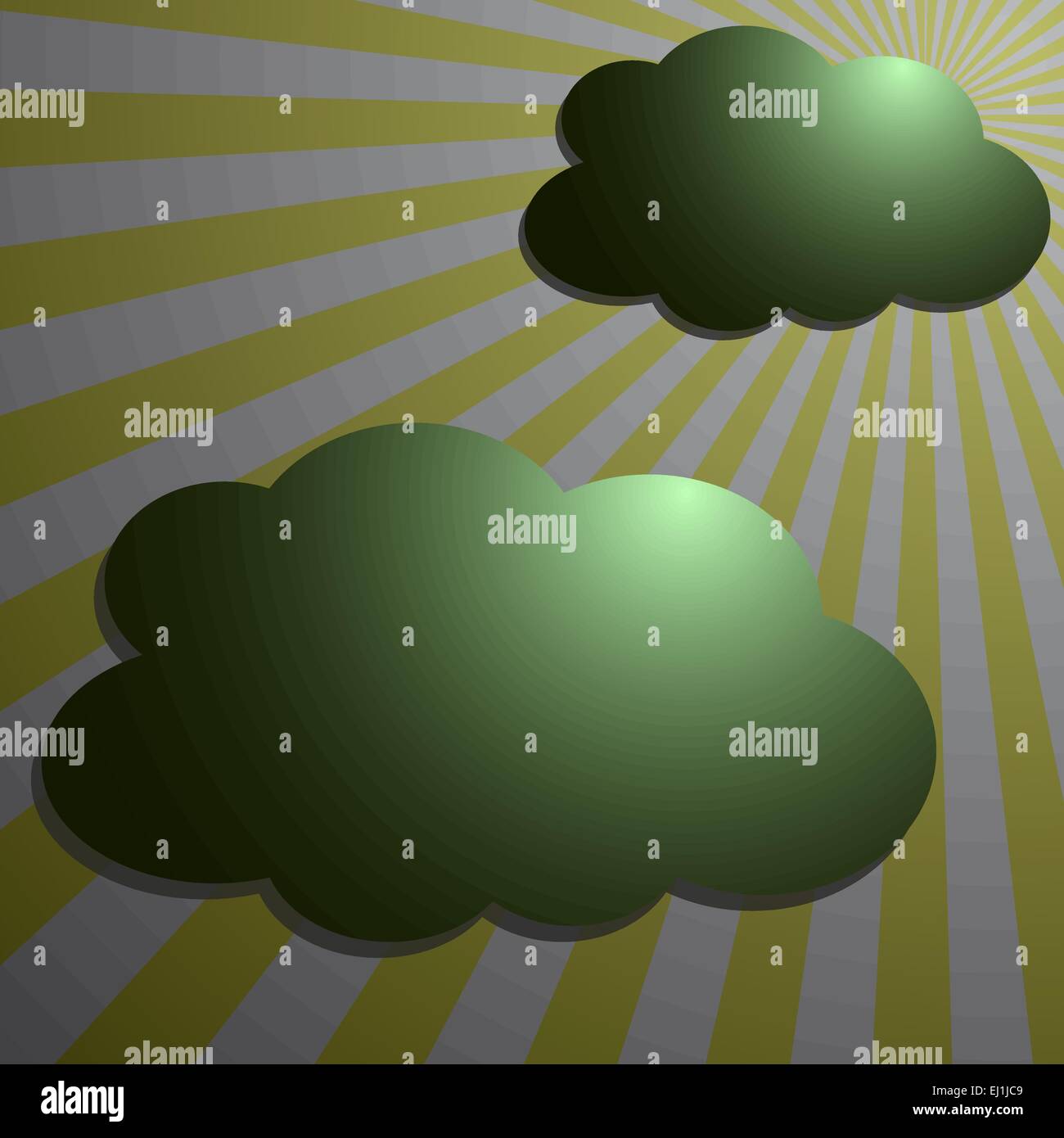 Clouds with the moon radial rays, vector illustration Stock Vector ...