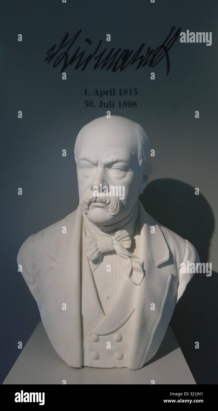 A bust depicting the first Chancellor of the German Reich, Otto von ...