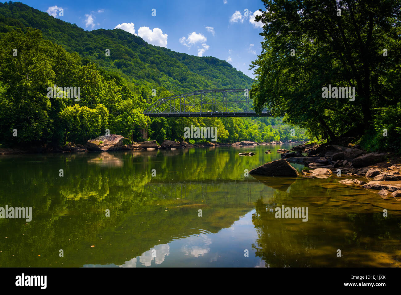 The Fayette Station Bridge, at the New River Gorge National River, West ...