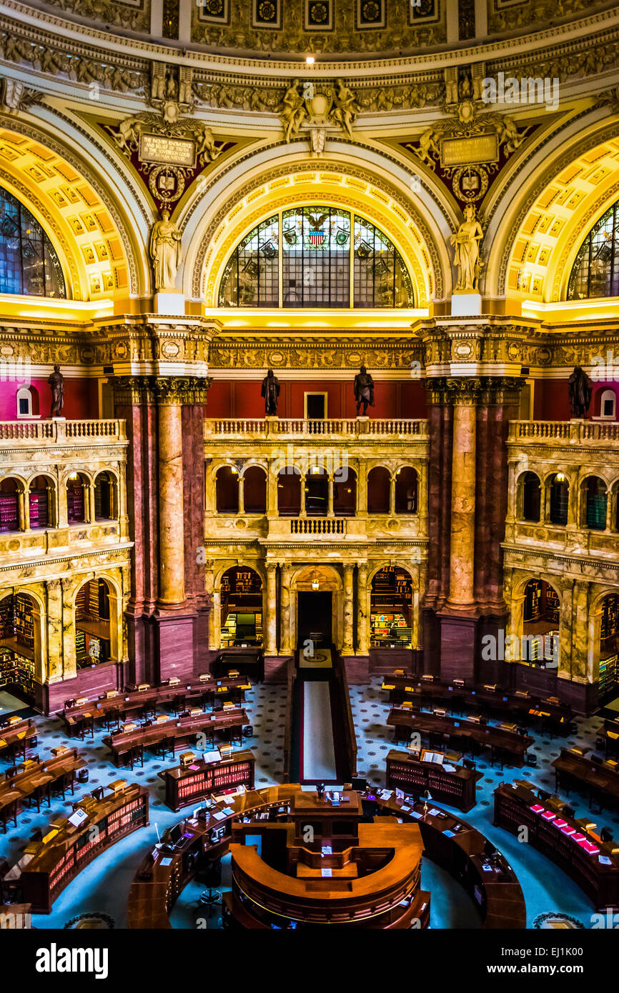 The Main Reading Room, in the Library of Congress, Washington, DC Stock ...