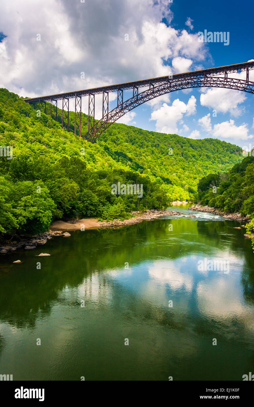 The New River Gorge Bridge, seen from Fayette Station Road, at the New ...