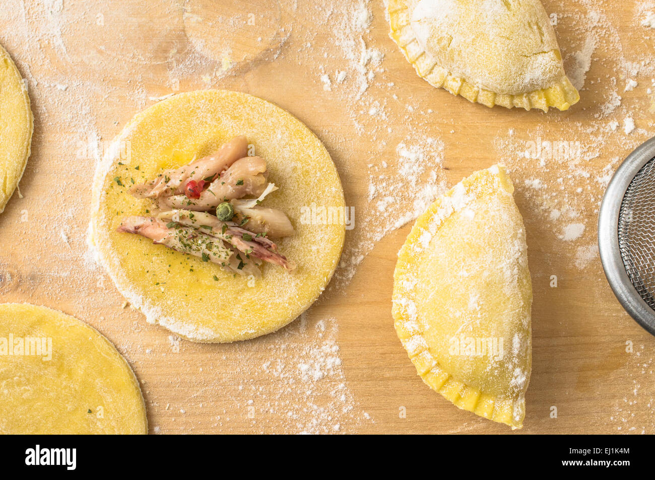 Ravioli stuffed with meat hi-res stock photography and images - Alamy