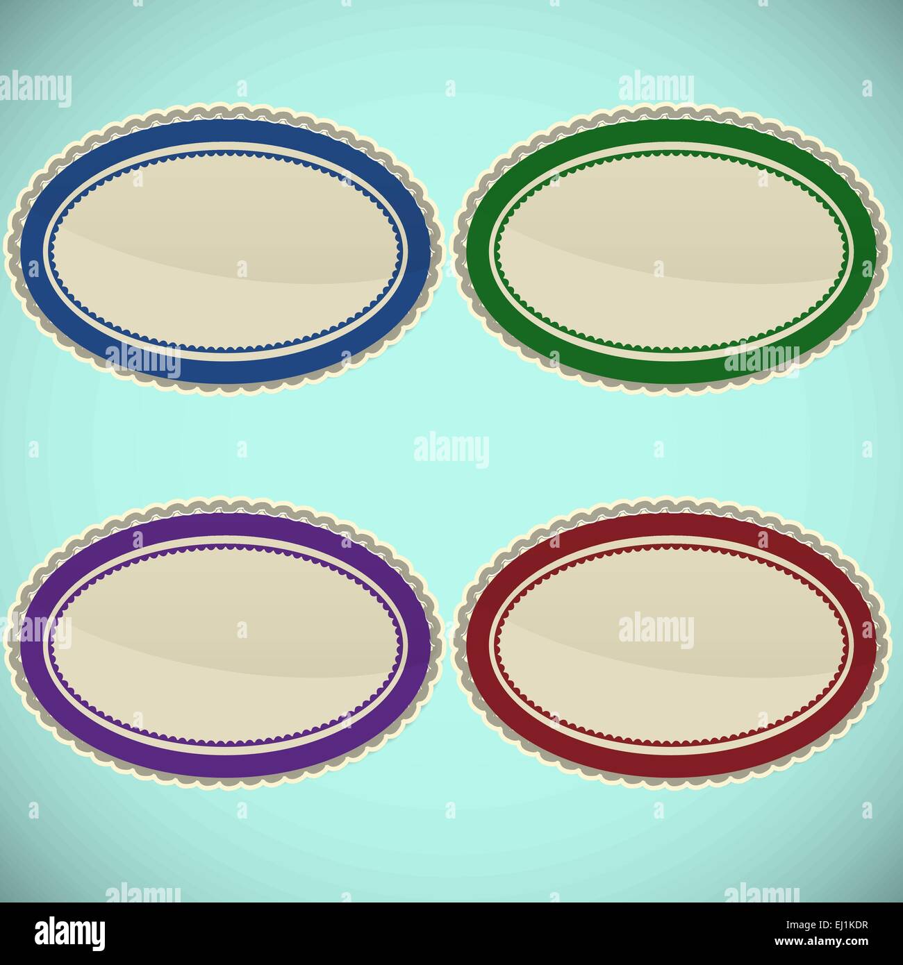Set of vintage oval stamps, vector illustration Stock Vector Image ...