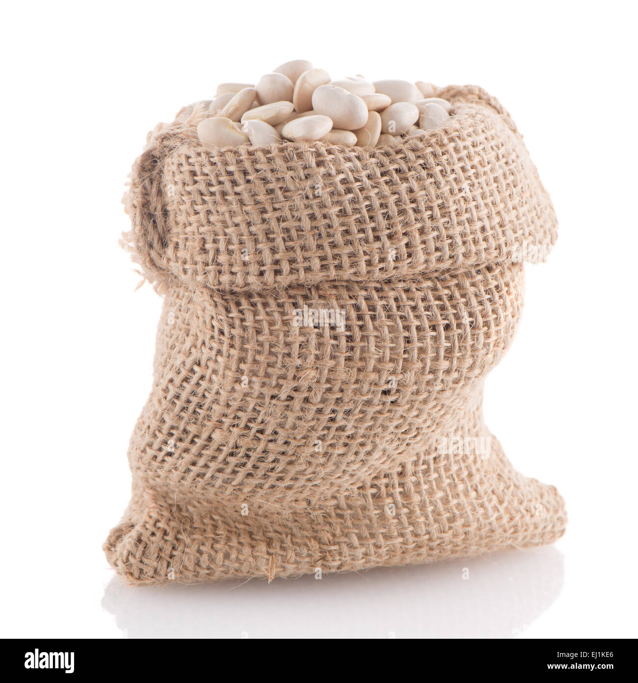 White beans bag isolated on white background Stock Photo - Alamy