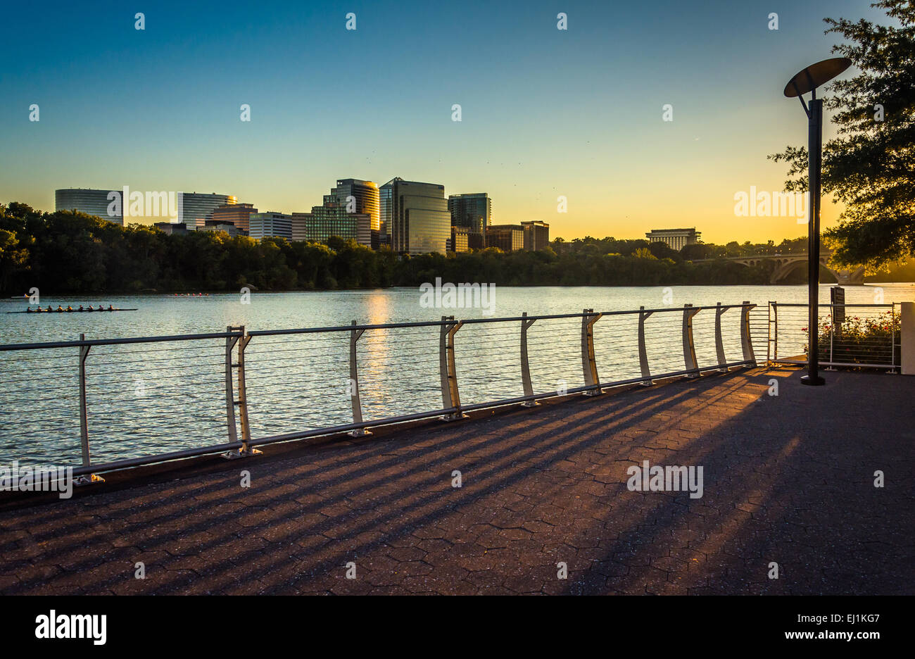The Rosslyn skyline at sunset, seen from the Georgetown Waterfront in ...