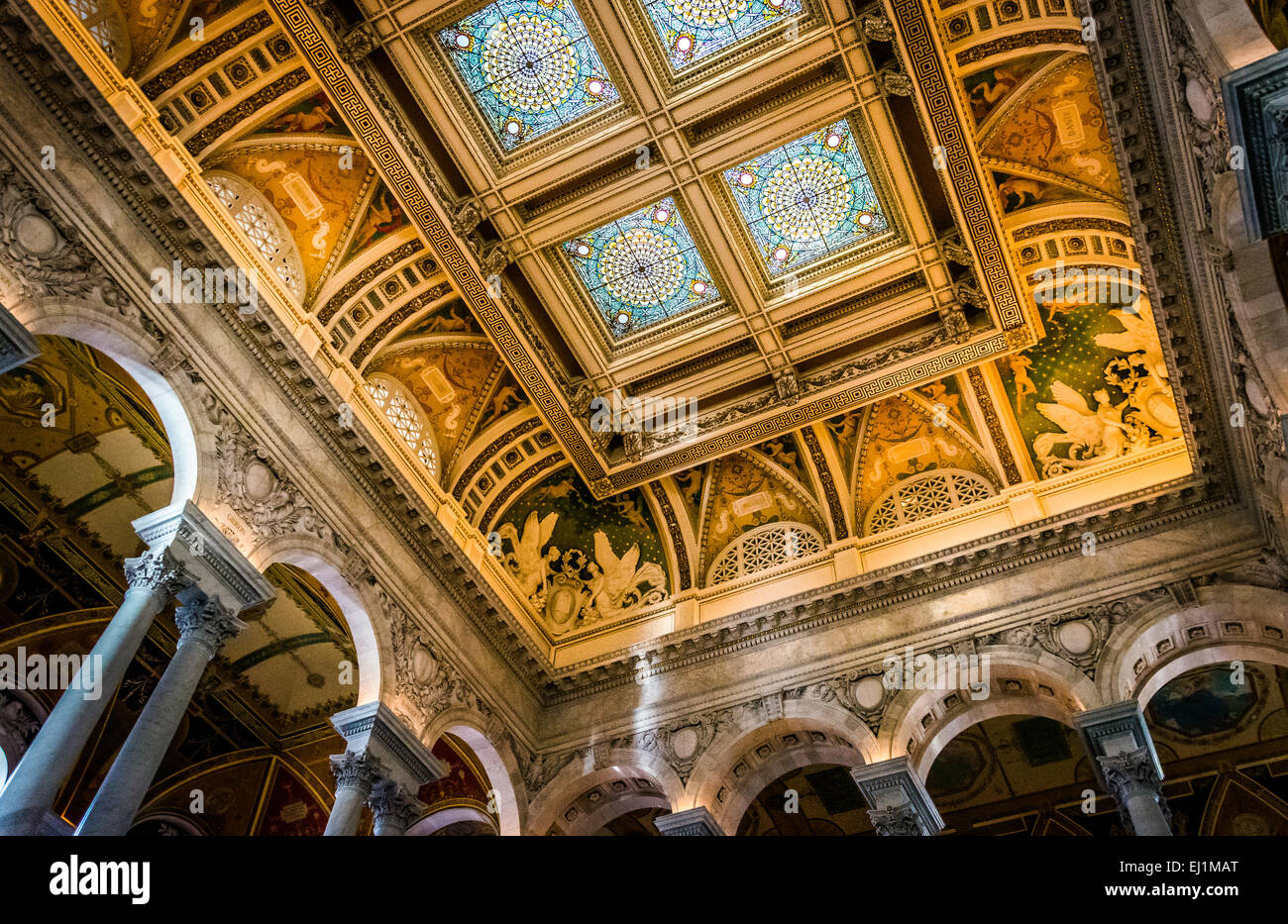 The interior of the Library of Congress, in Washington, DC Stock Photo ...
