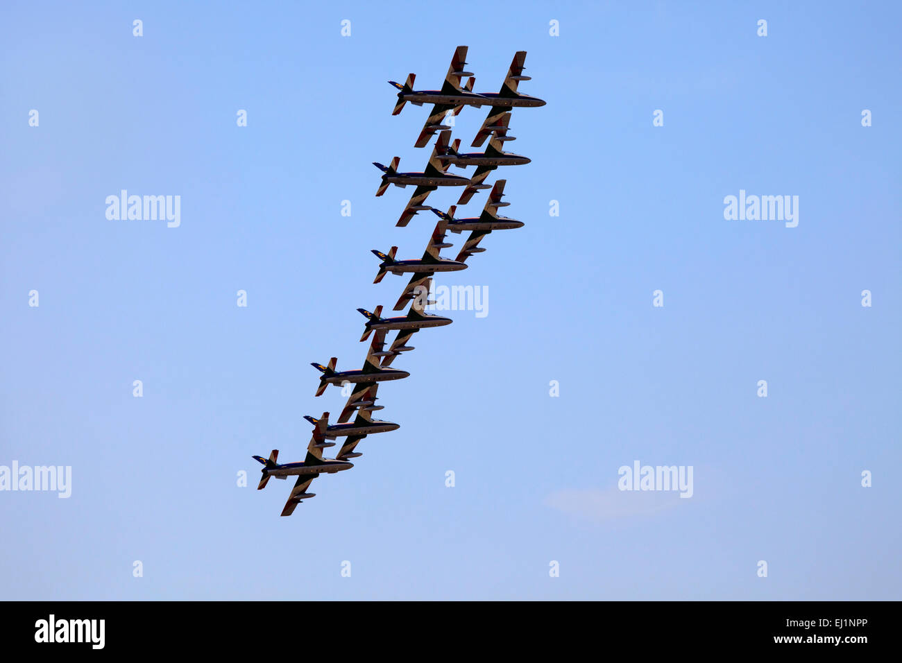 Military airbase Cameri, the Italian acrobatic team "Frecce Tricolori ...