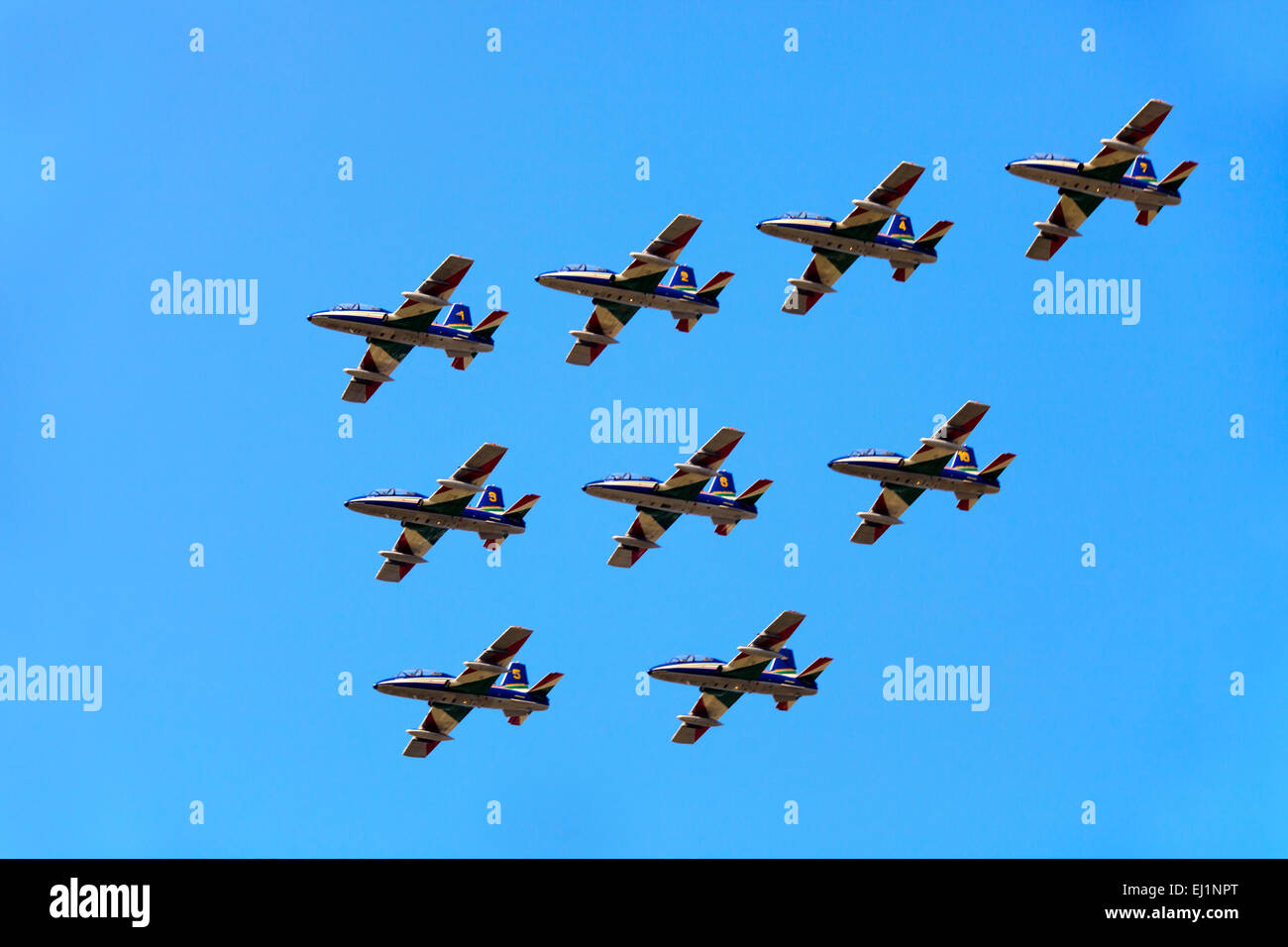 Military airbase Cameri, the Italian acrobatic team "Frecce Tricolori ...