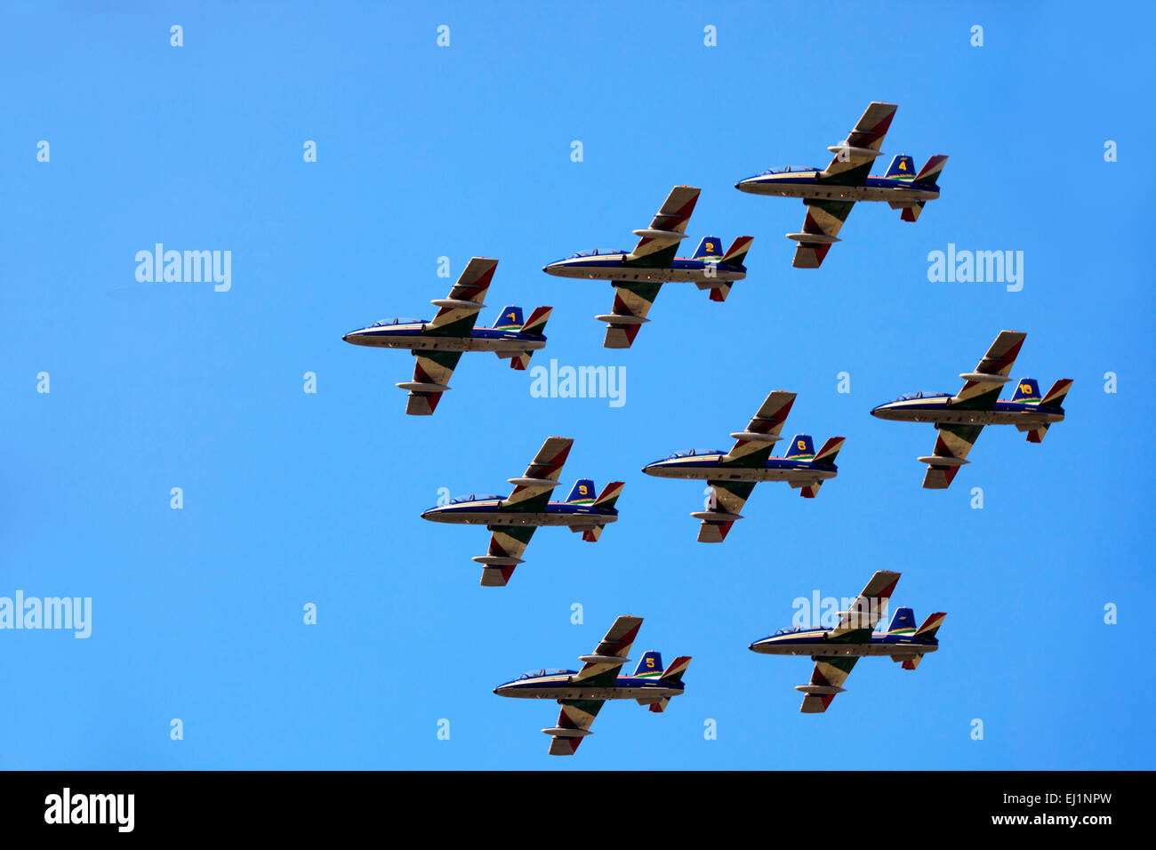 Military airbase Cameri, the Italian acrobatic team "Frecce Tricolori ...