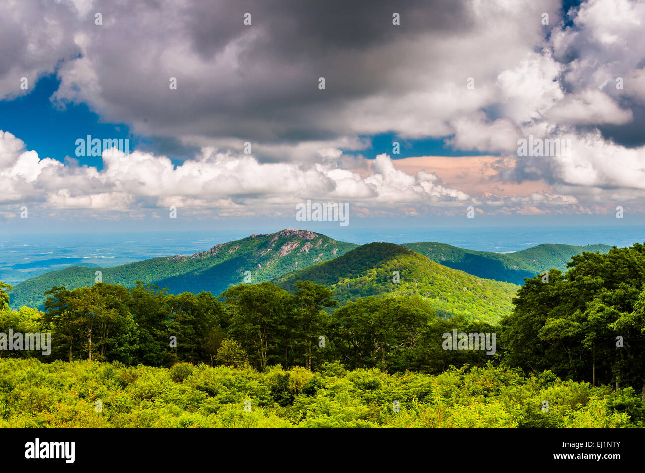 View of Old Rag Mountain from Thoroughfare Overlook in Shenandoah ...
