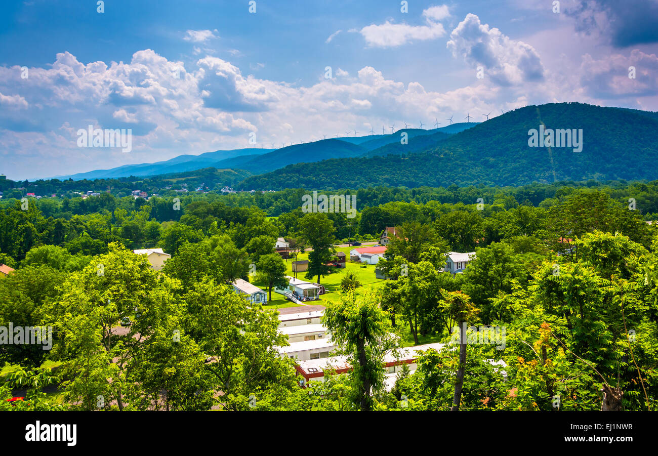 View of a trailer park and mountains near Keyser, West Virginia Stock ...