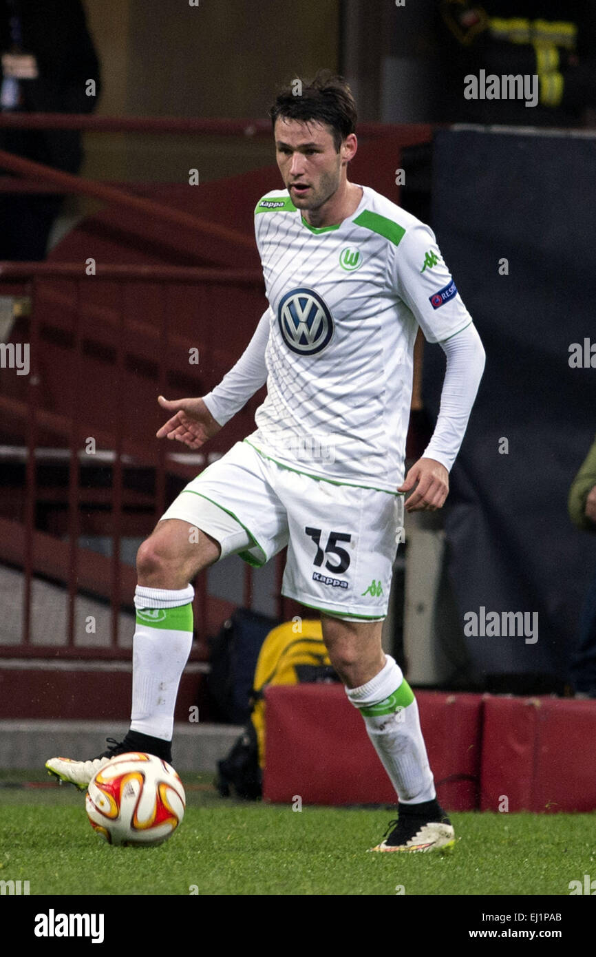 Milan, Italy. 19th Mar, 2015. Christian Trasch (Wolfsburg) Football ...