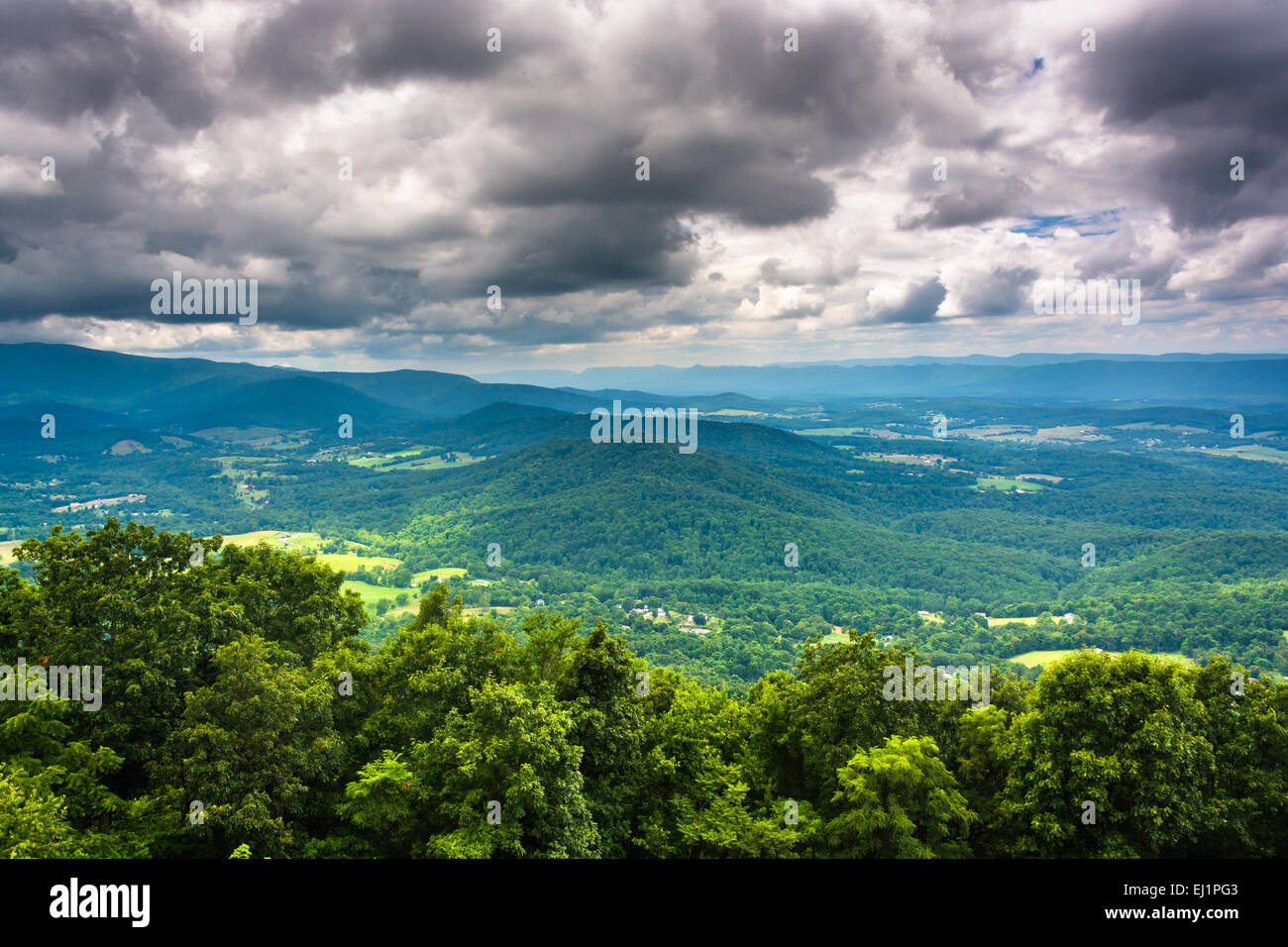View of the Shenandoah Valley from Skyline Drive, Shenandoah National ...