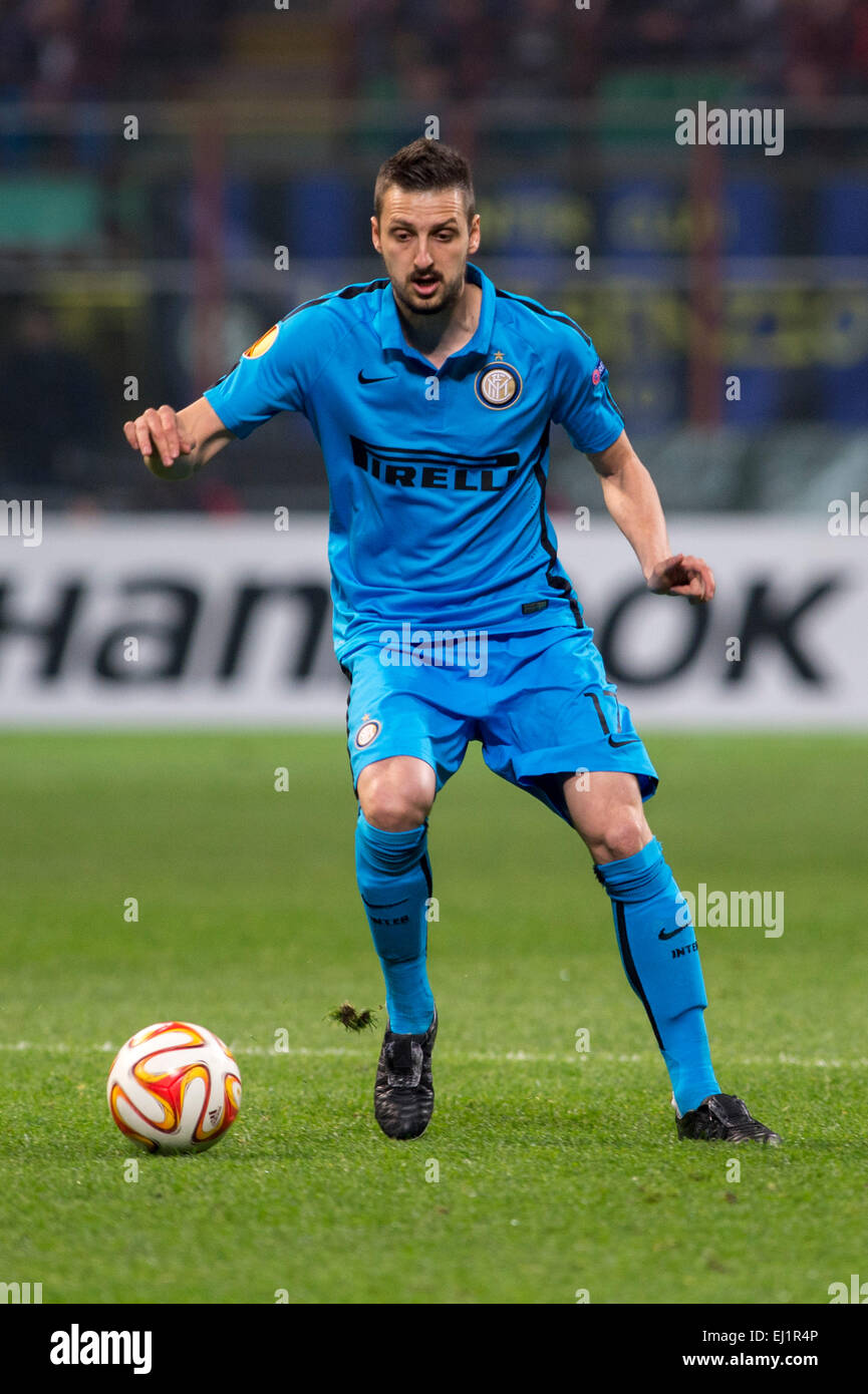 Milan, Italy. 19th Mar, 2015. Zdravko Kuzmanovic (Inter) Football ...