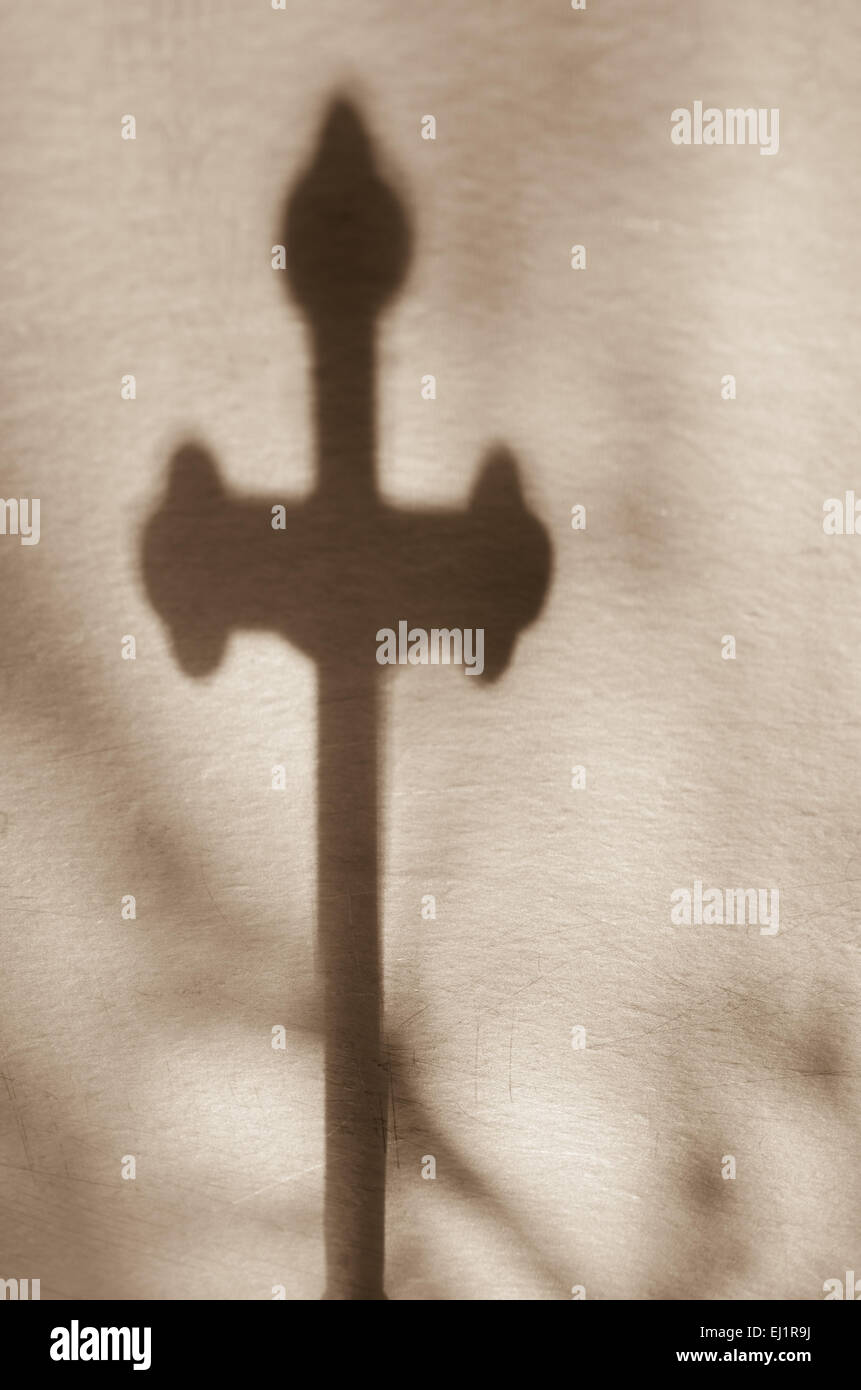 shadow of catholic cross silhouette Stock Photo - Alamy