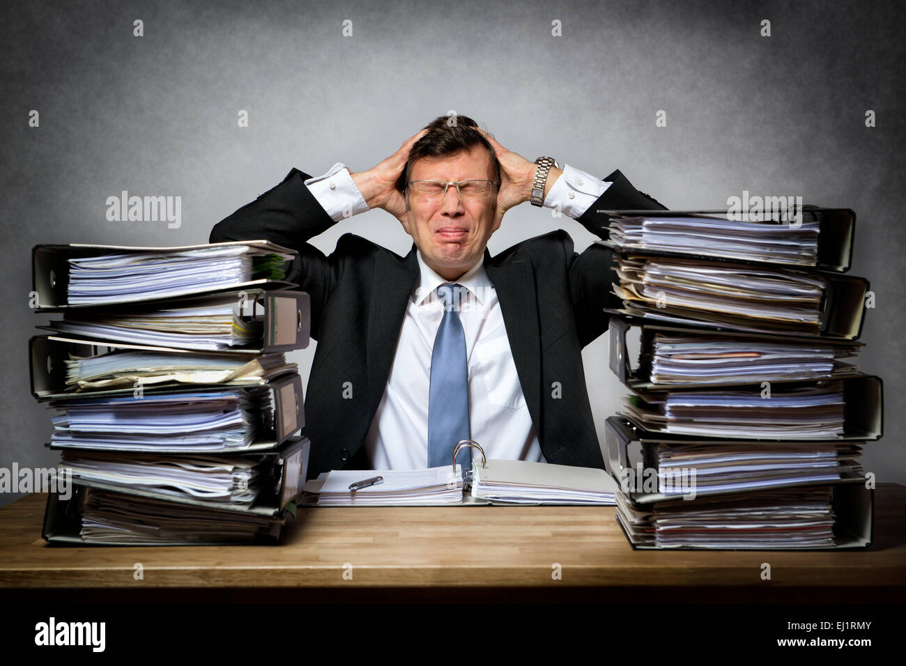 Man Overworked Office Papers Not Woman Stock Photos & Man Overworked ...