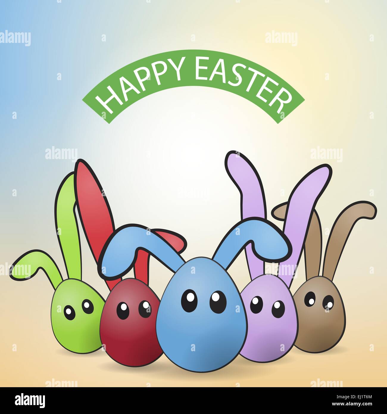Happy and funny colorful rabbits easter egg Stock Vector Image & Art ...
