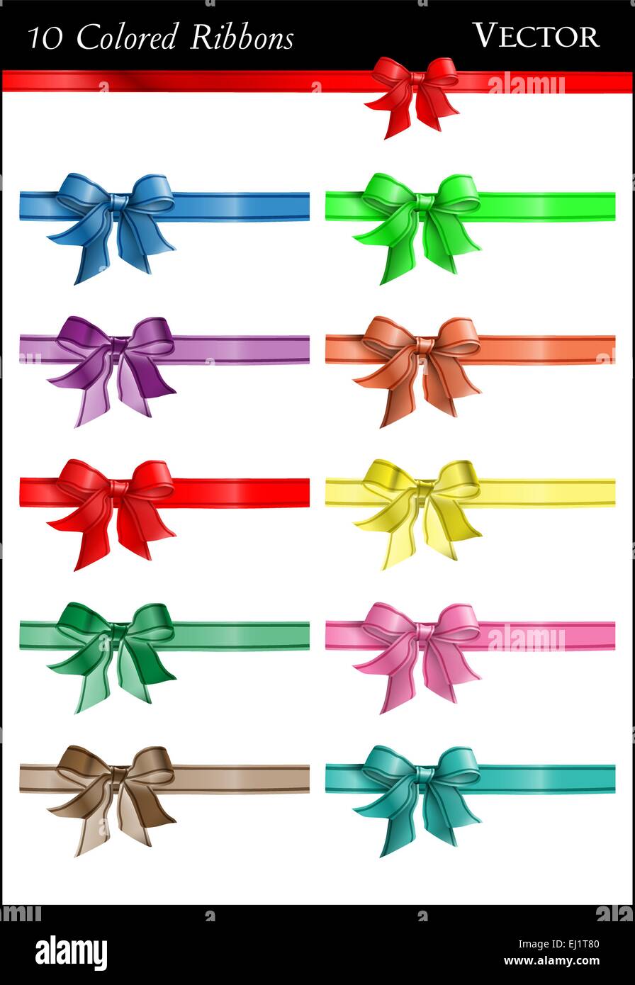 A set of ten colorful bows and ribbons Stock Vector Image & Art - Alamy