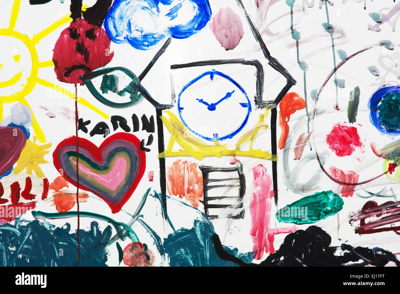 Painted colorful doodles. Children's drawings Stock Photo - Alamy