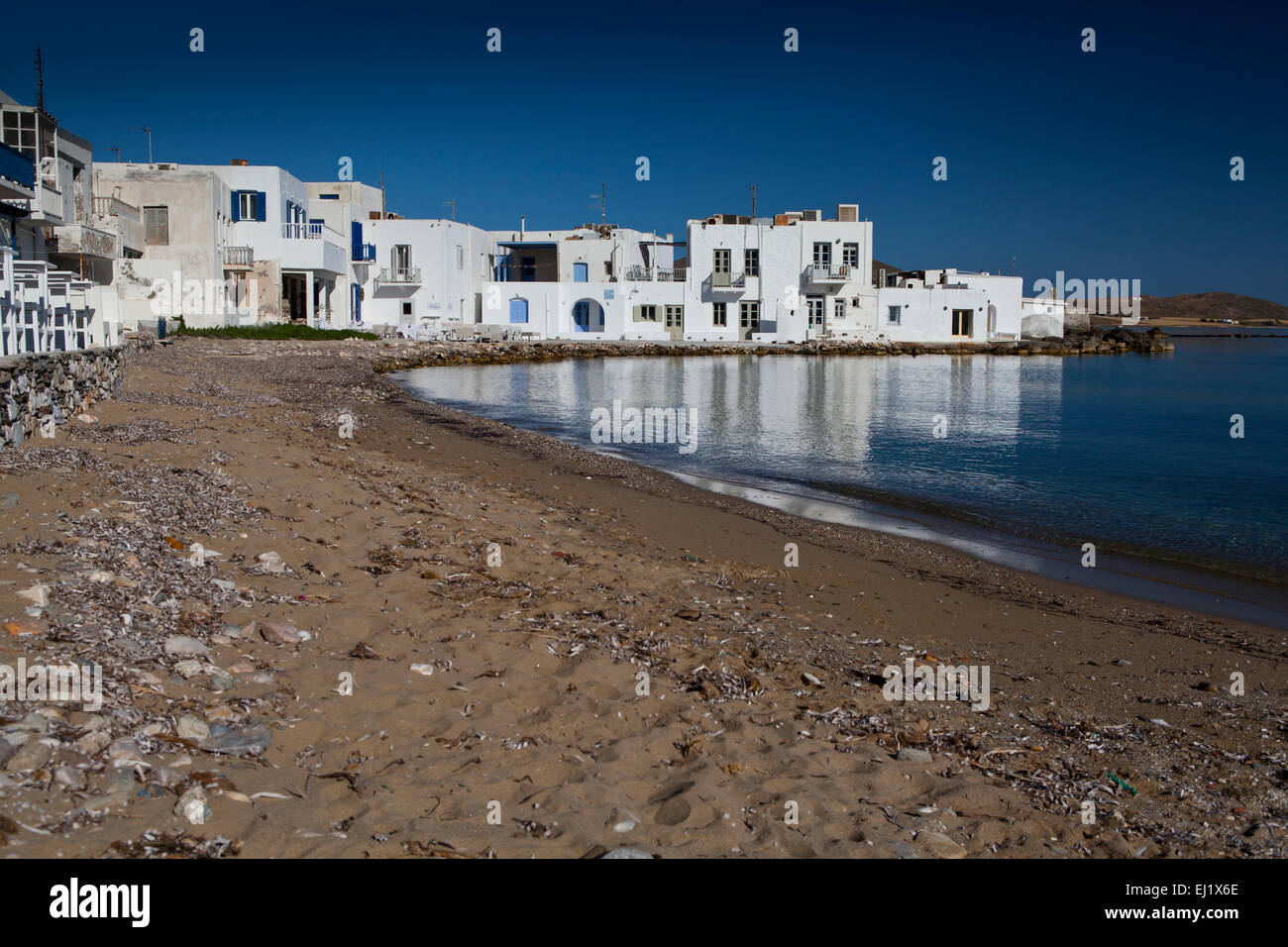 The port and coastline of Naoussa in Paros, Greece Stock Photo - Alamy