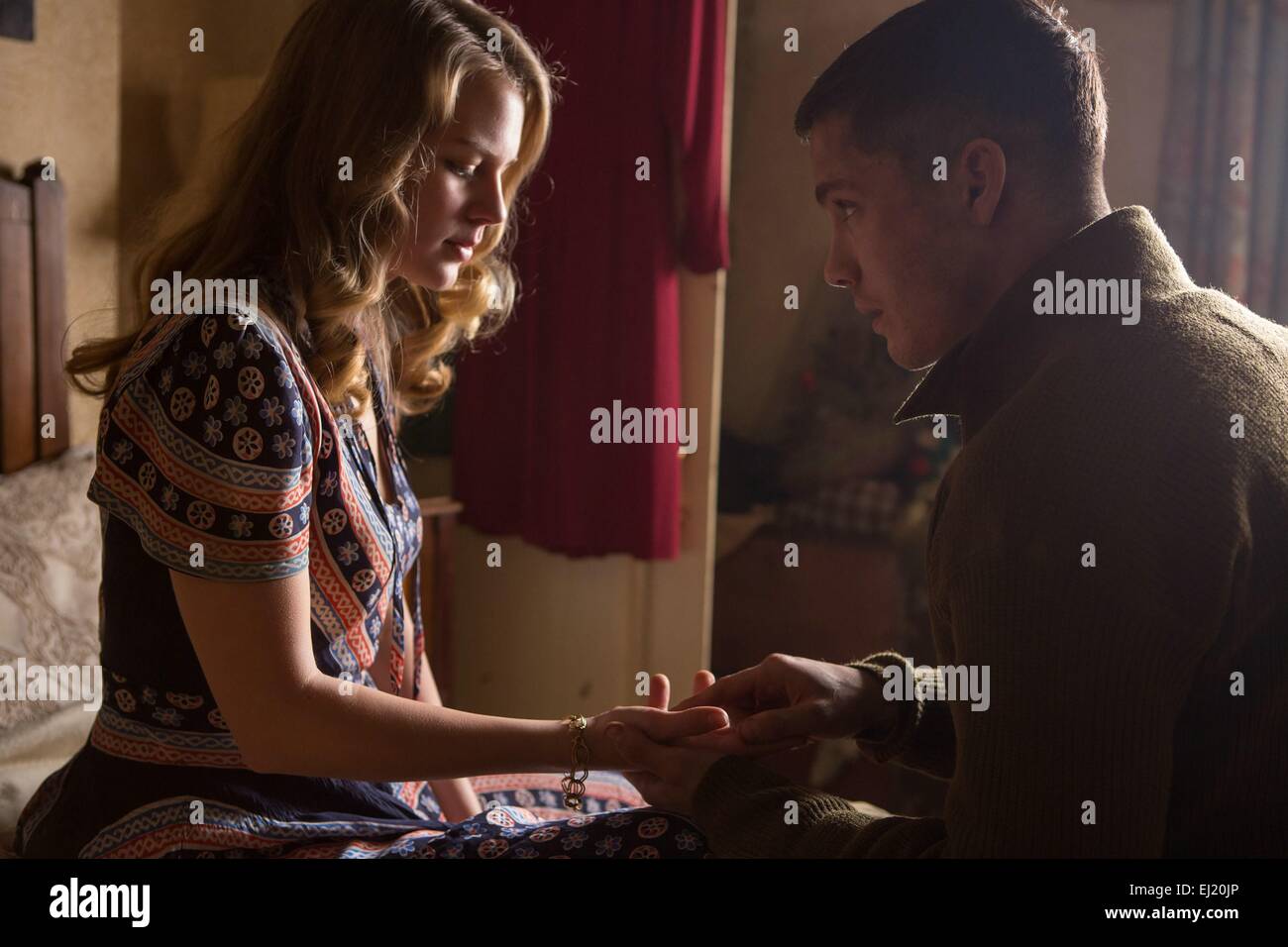 Fury Year : 2014 USA Director : David Ayer Eugenia Kuzmina, Logan Lerman Stock Photo - Alamy