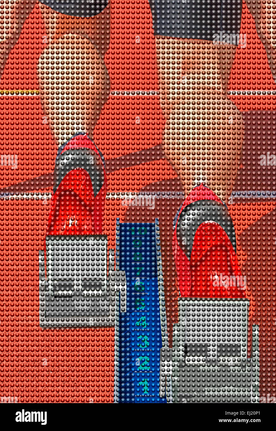 Top view of male short track runner in the blocks. This version with ...