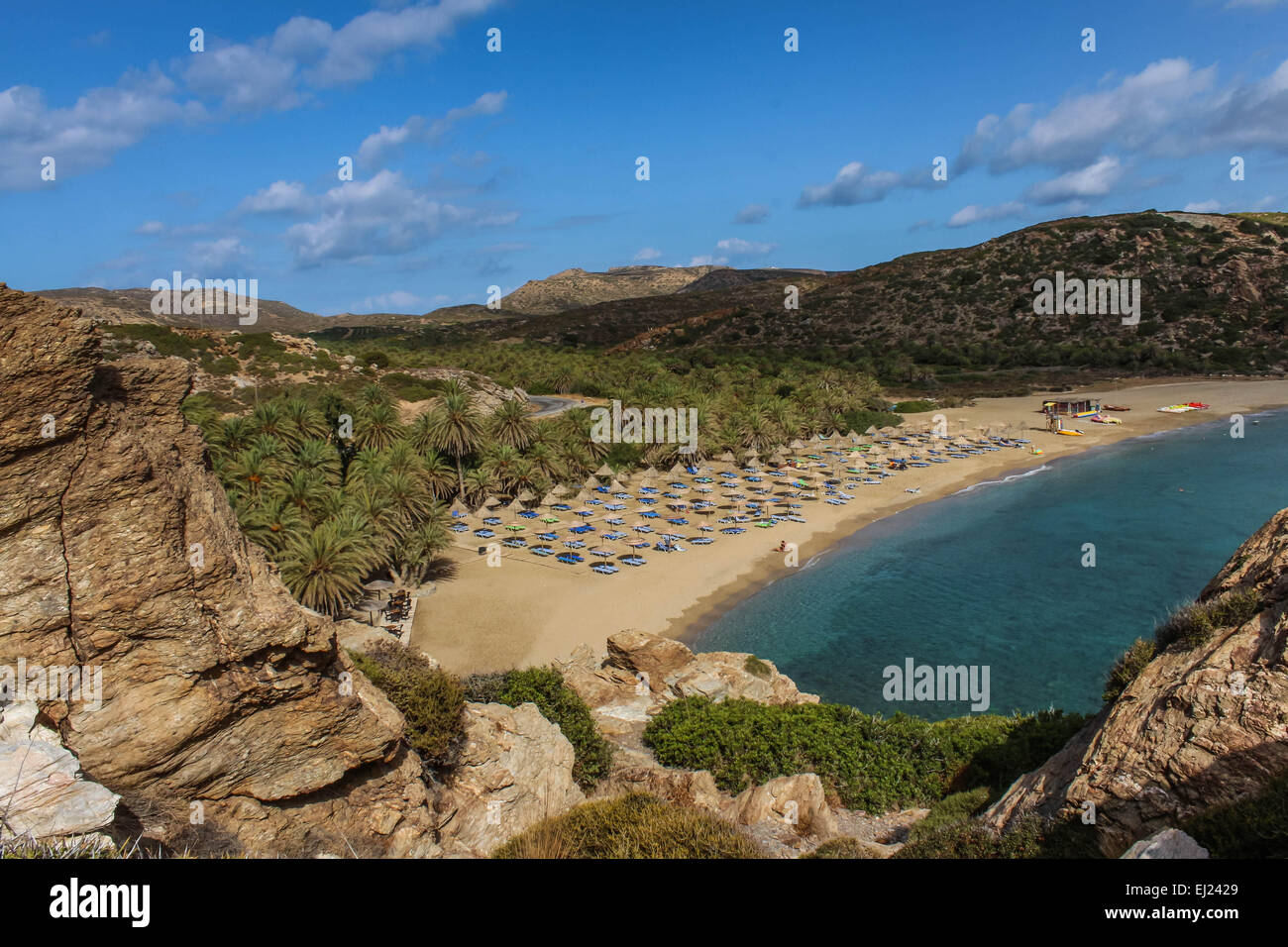 Exotic beaches - Vai palm grove, Crete, Greece Stock Photo - Alamy