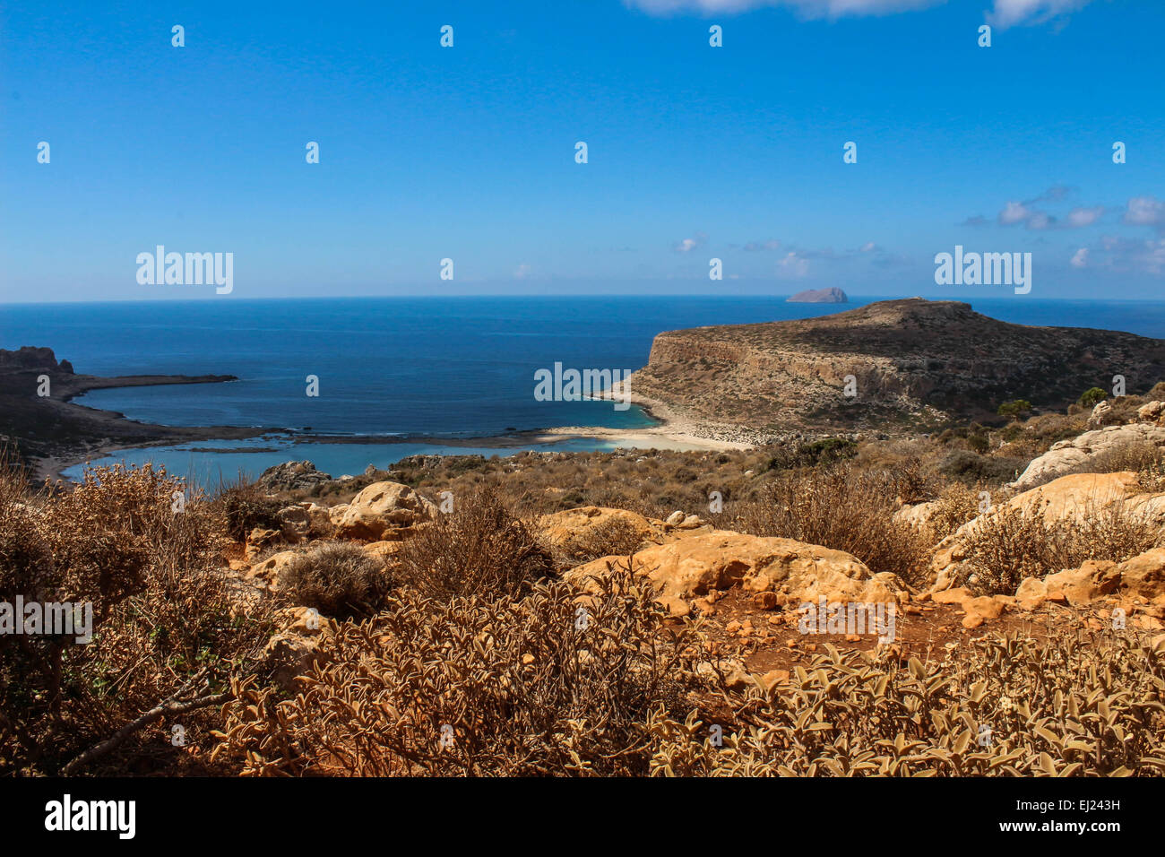 Exotic beaches - Gramvousa island/ Balos lagoon, Crete, Greece Stock ...