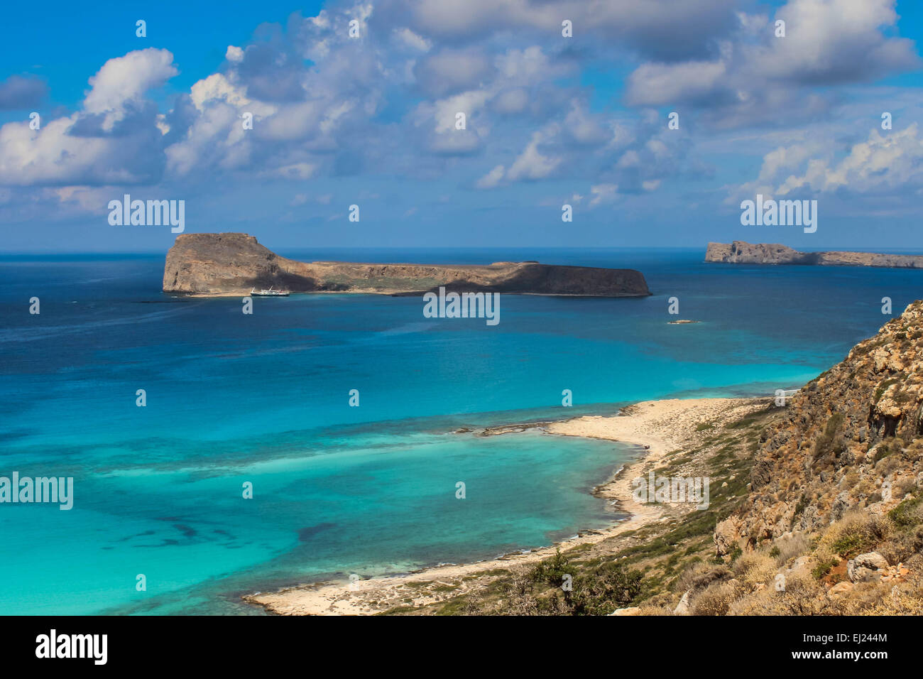 Exotic beaches - Gramvousa island/ Balos lagoon, Crete, Greece Stock ...
