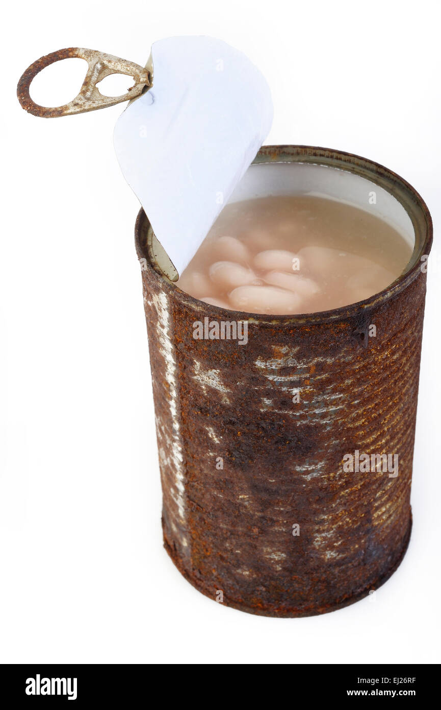 white beans rot in rust cans Stock Photo - Alamy