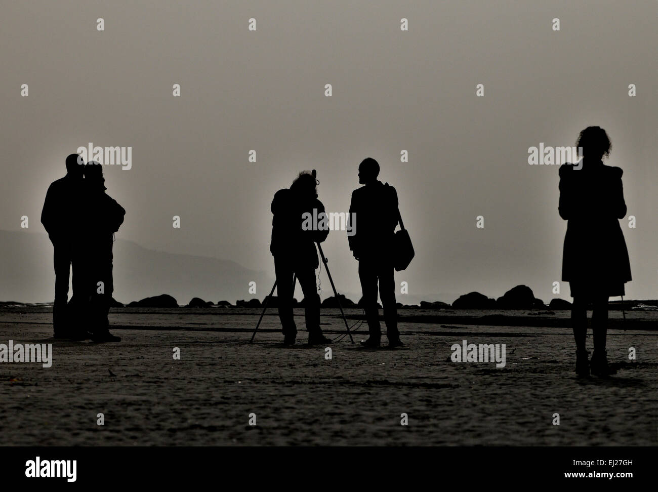 a partial solar eclipse on the 20th march 2015 at marazion in cornwall ...