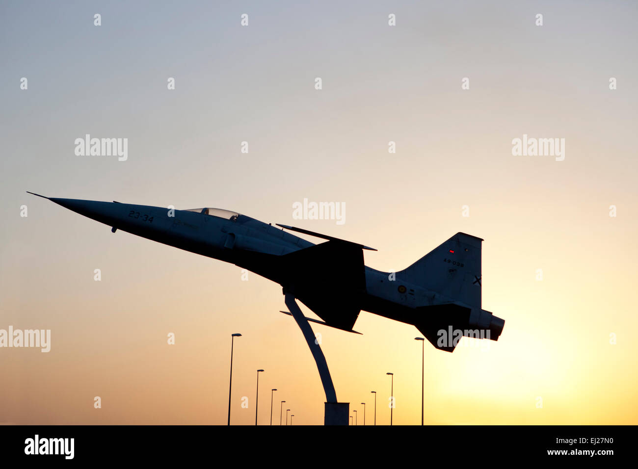 BADAJOZ, SPAIN - MARCH 13, 2015: Retired spanish CF-5 (CF-116 Freedom ...