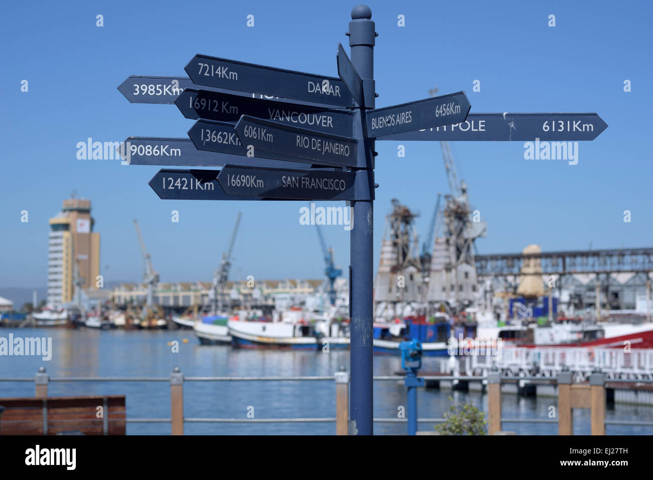 Sign post showing distance cities hi-res stock photography and images ...