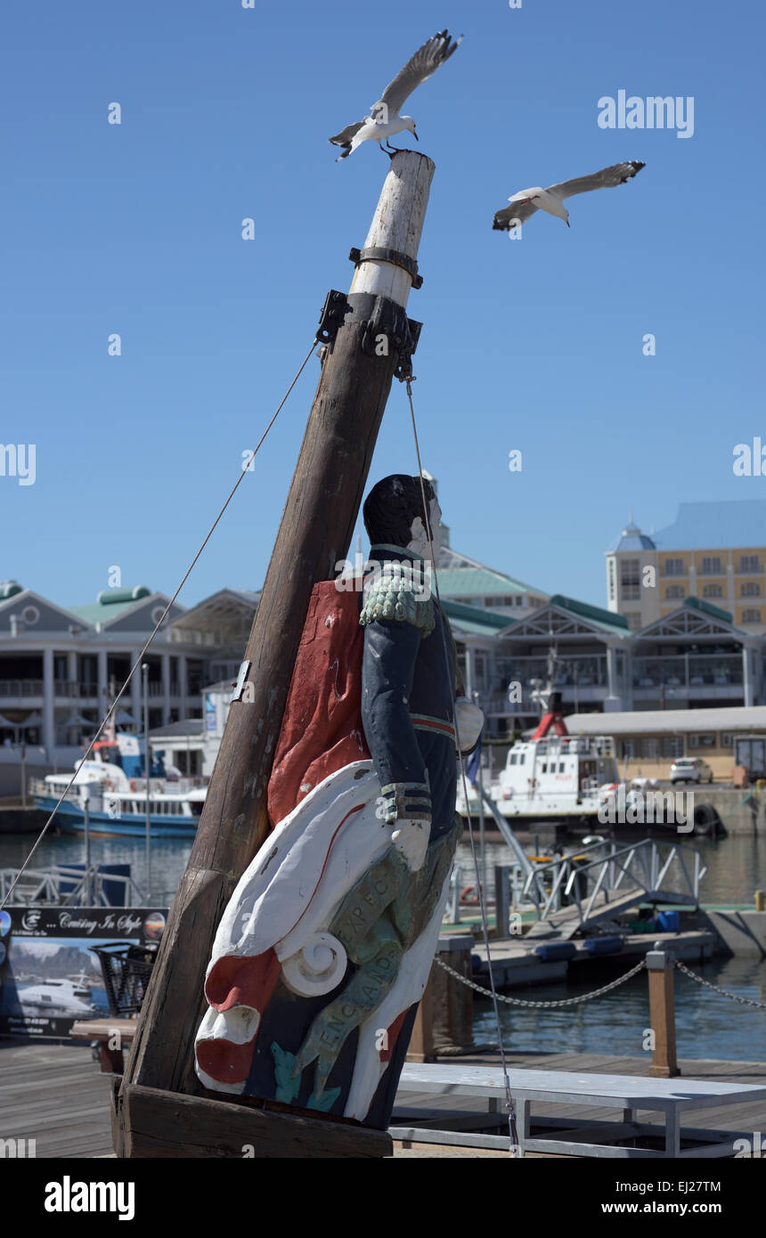 seagulls on a monument at Cape Town Waterfront, South Africa Stock ...