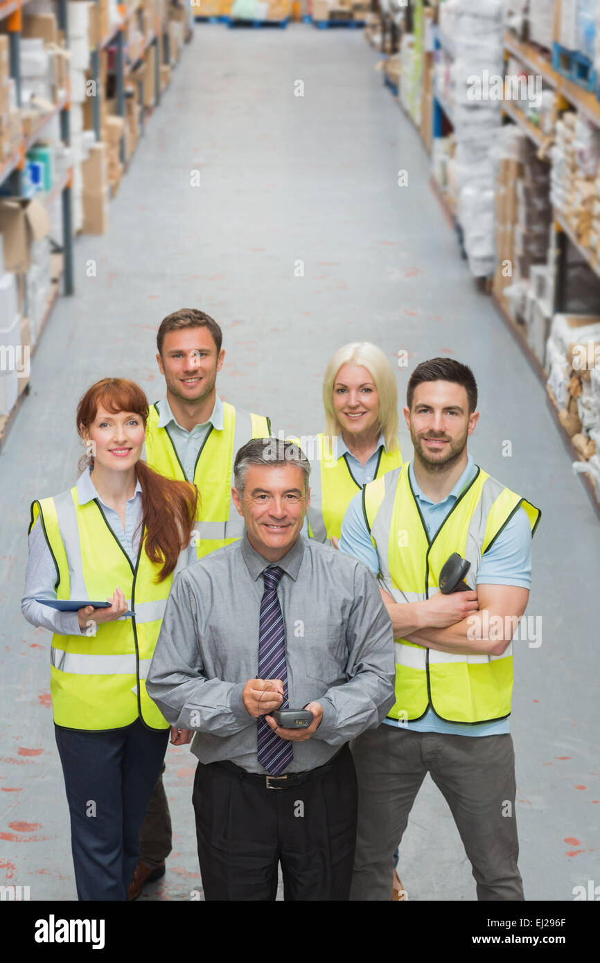 Boss with team behind hi-res stock photography and images - Alamy