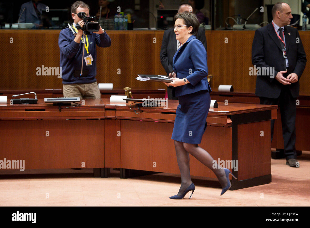 Brussels, Bxl, Belgium. 20th Mar, 2015. Polish Prime Minister Ewa Kopacz arrives prior to secod ...