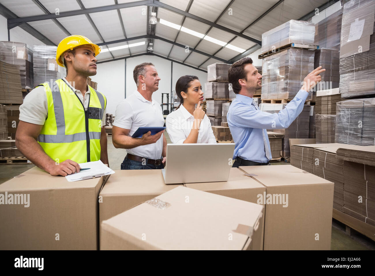 Manager pointing at computer hi-res stock photography and images - Alamy