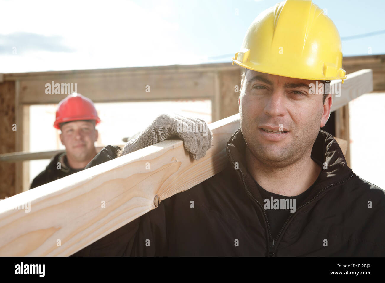 Two construction men working outside Stock Photo - Alamy
