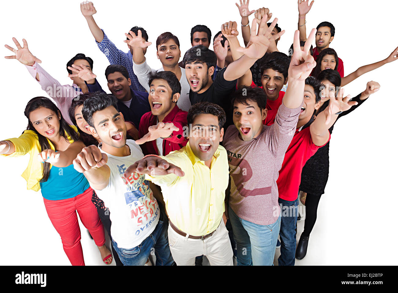 indian College friends Group Crowds Reaching Stock Photo - Alamy