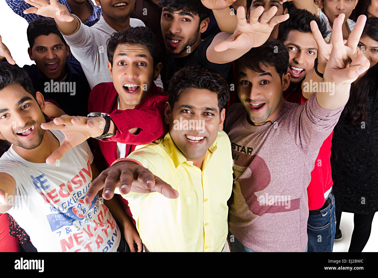 indian College friends Group Crowds Reaching Stock Photo - Alamy