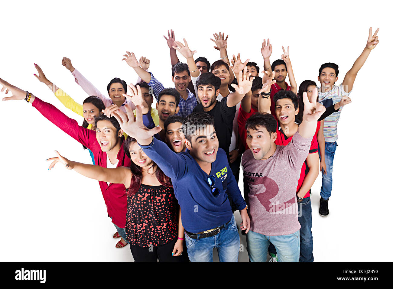 indian College friends Group Crowds Reaching Stock Photo - Alamy