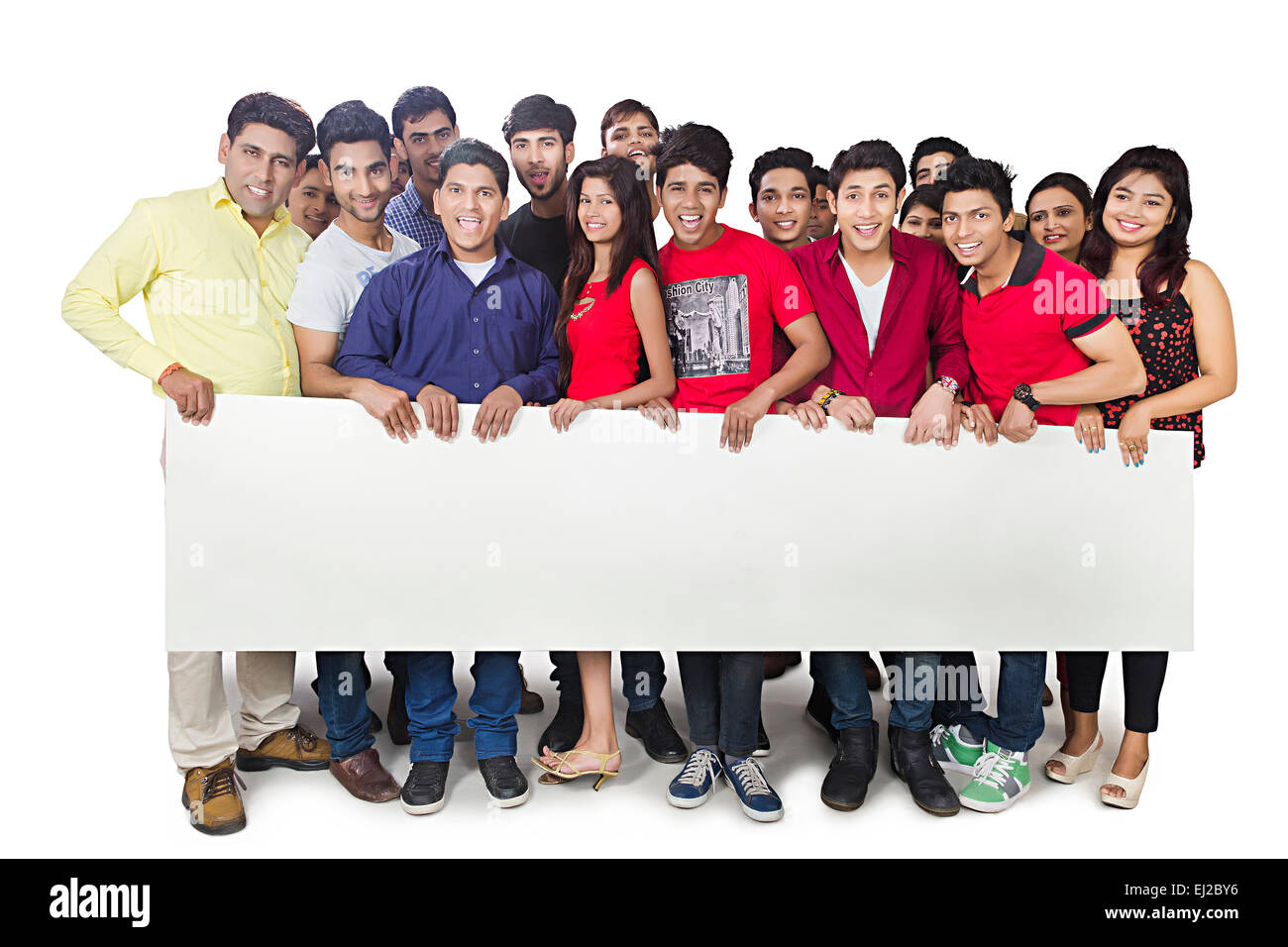 indian College friends Group Crowds showing Message Board Stock Photo ...