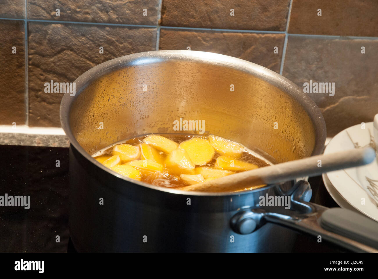 Stem ginger in syrup Stock Photo - Alamy