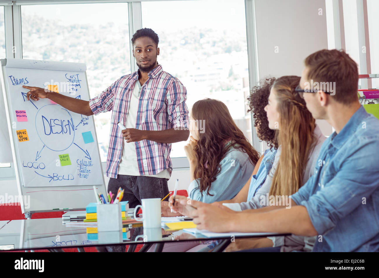 Students looking at white board Stock Photo - Alamy