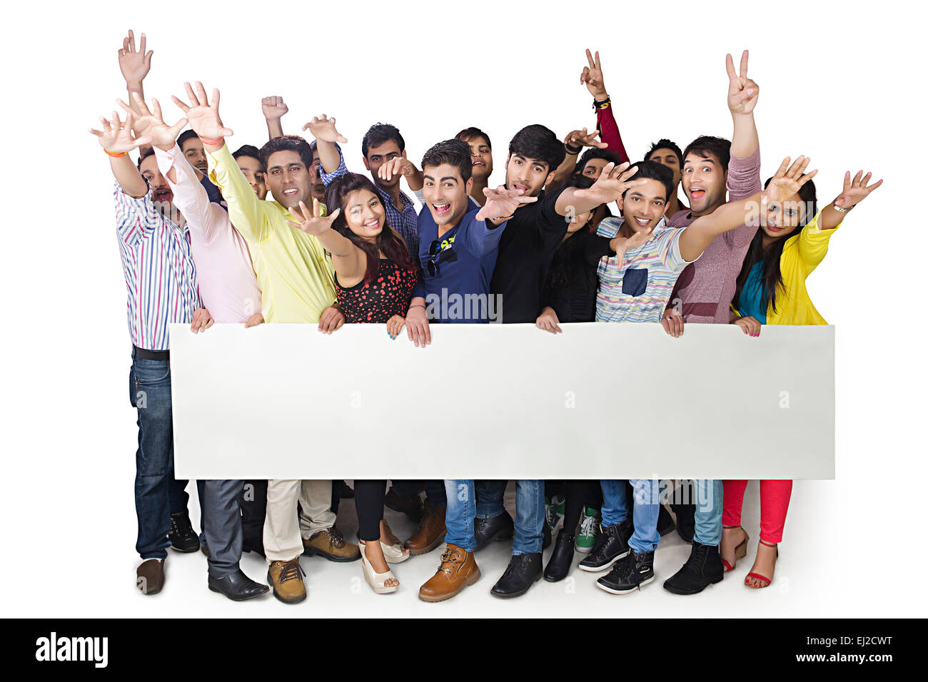 indian College friends Group Crowds showing Message Board Stock Photo ...