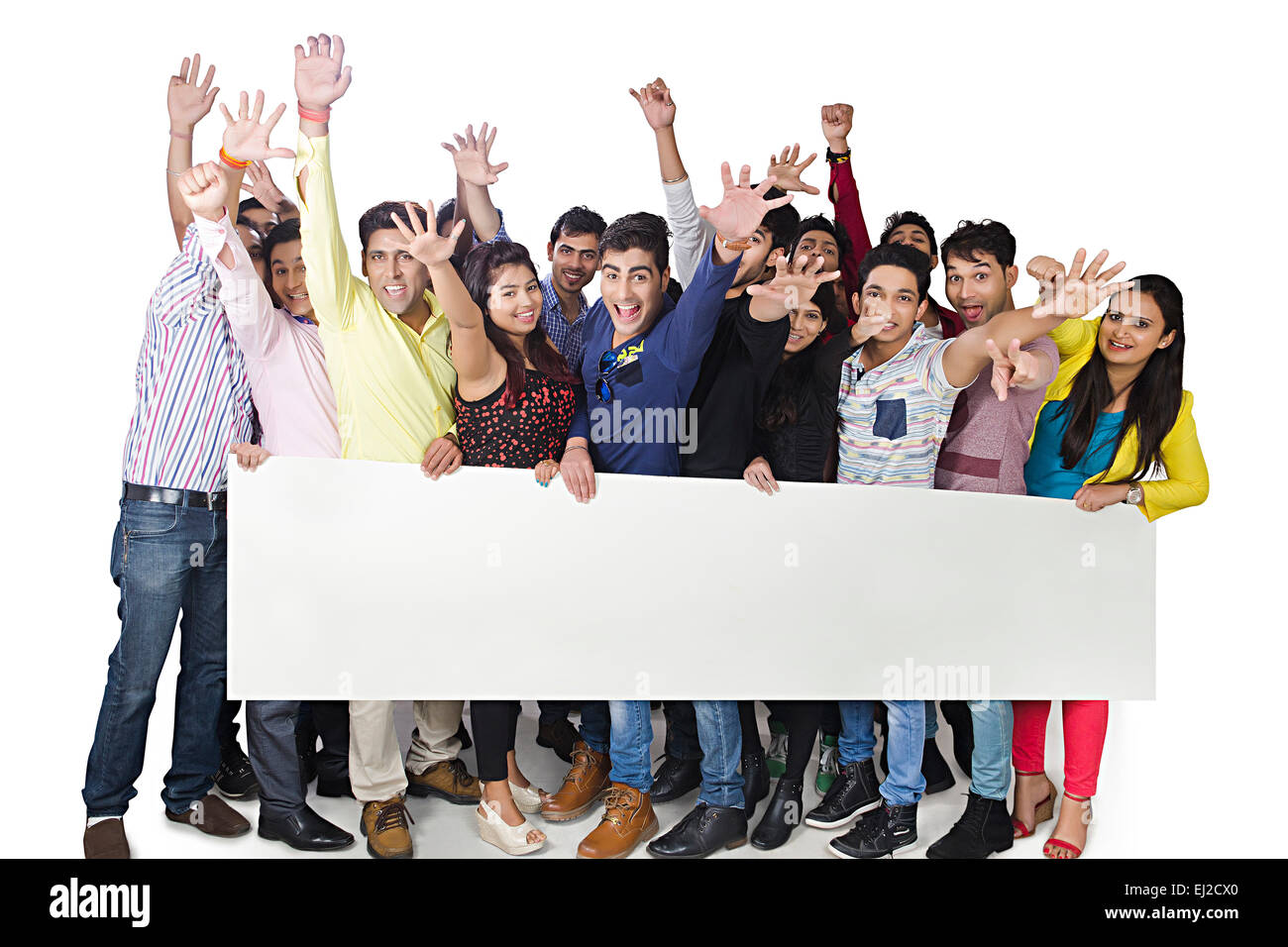 indian College friends Group Crowds showing Message Board Stock Photo ...