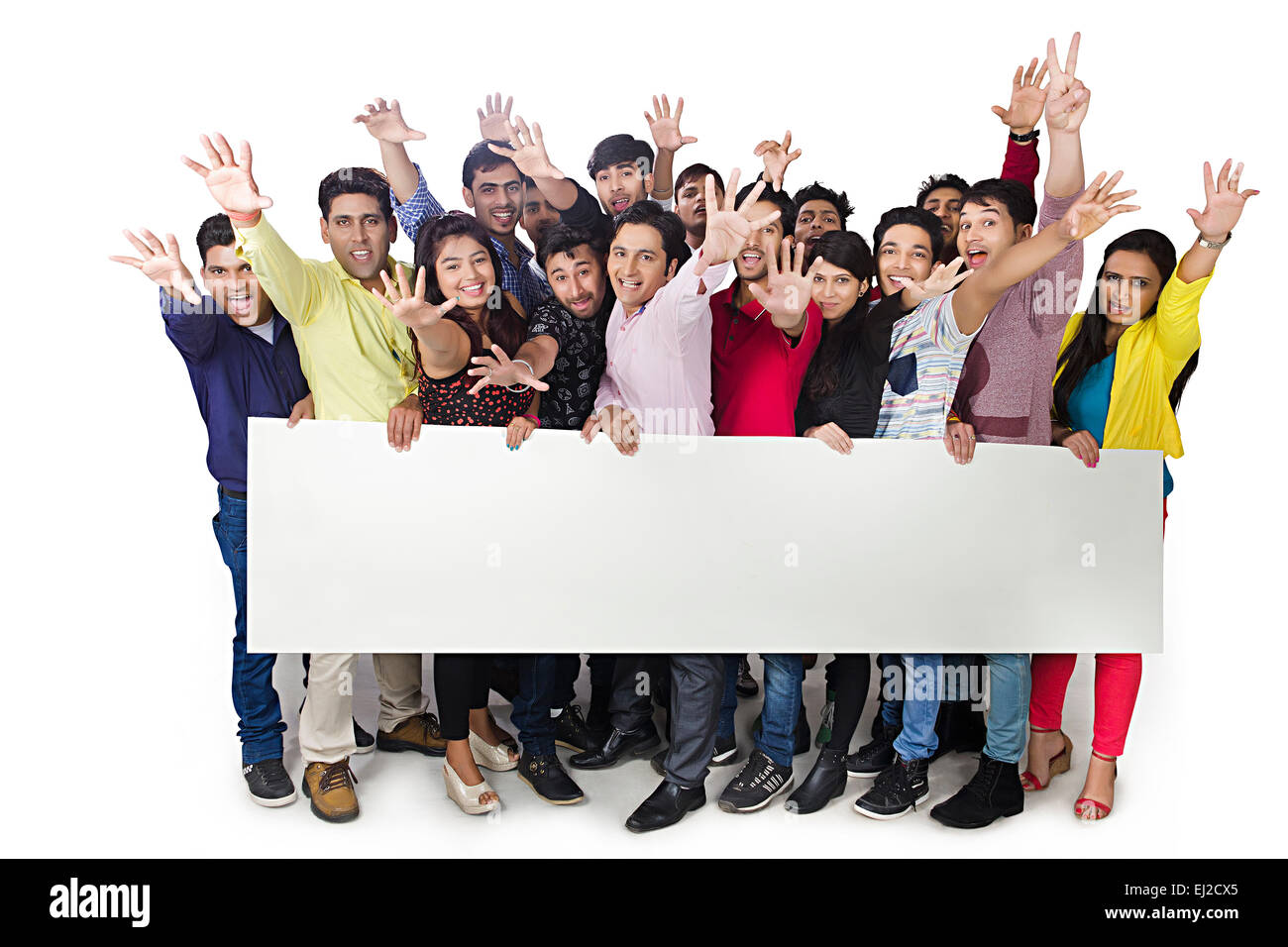 indian College friends Group Crowds showing Message Board Stock Photo ...