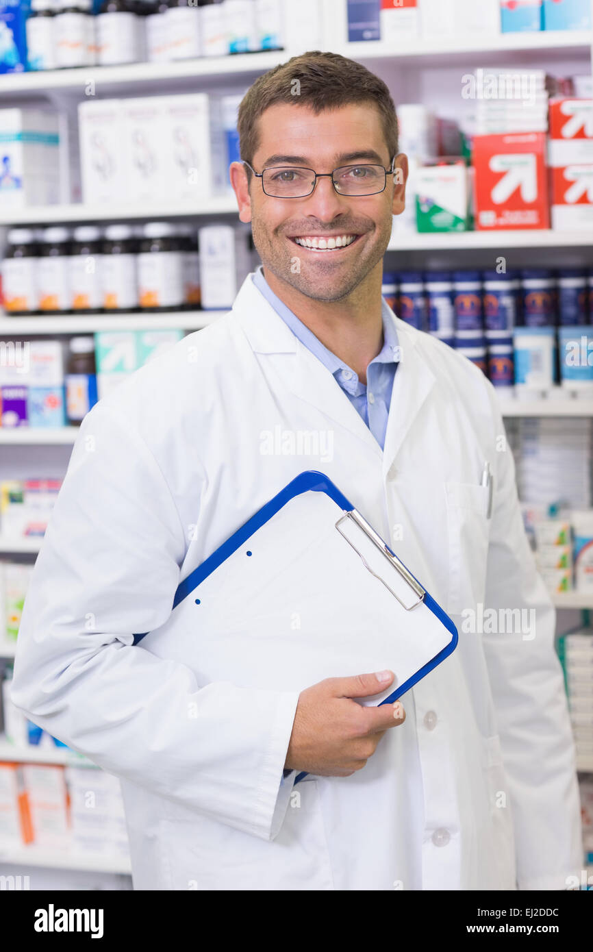 Happy cheerful male pharmacist hi-res stock photography and images - Alamy