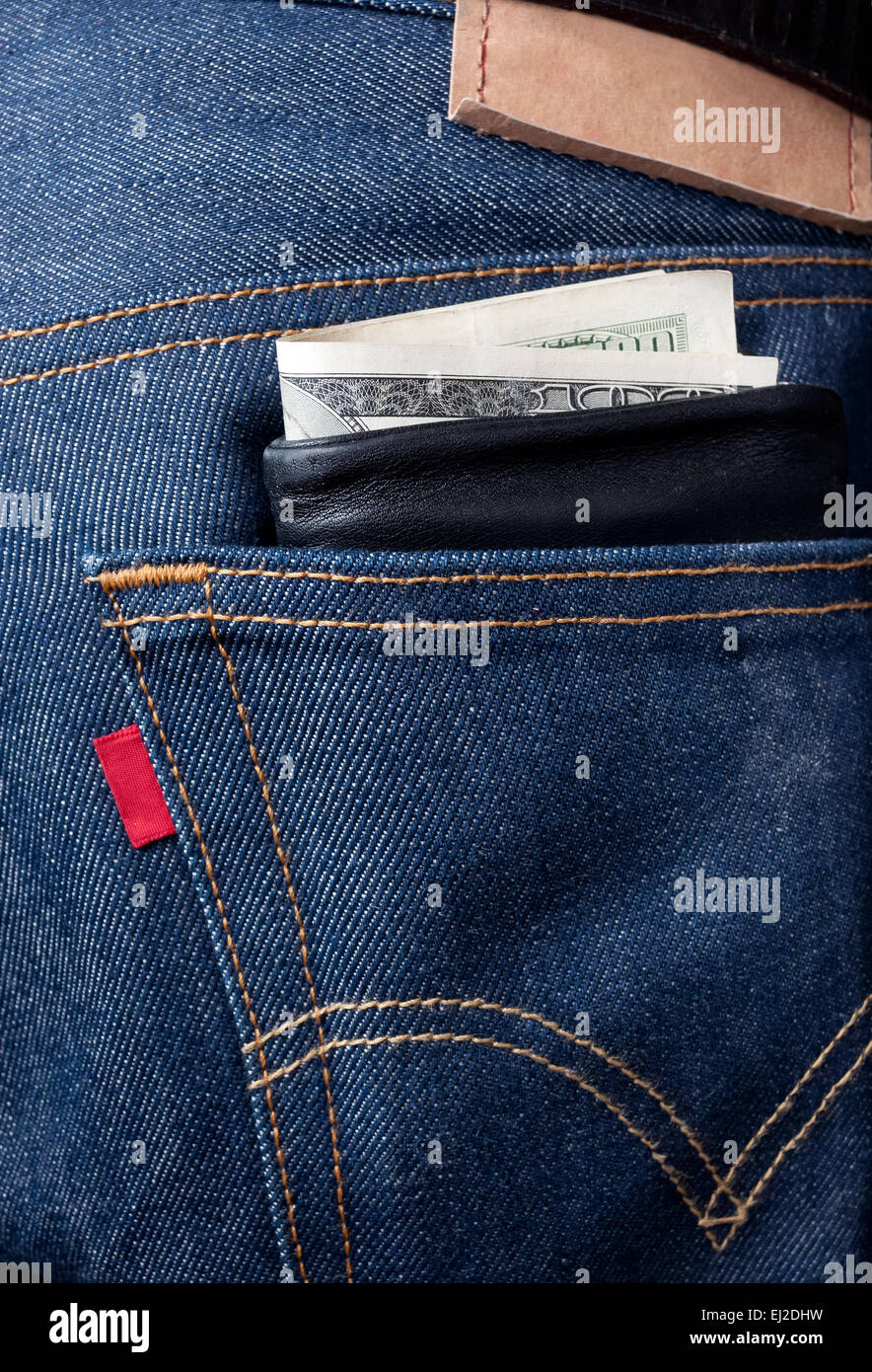 This is wallet sticking out of pocket Stock Photo - Alamy